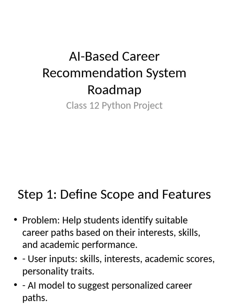 AI Career Recommendation Roadmap | PDF