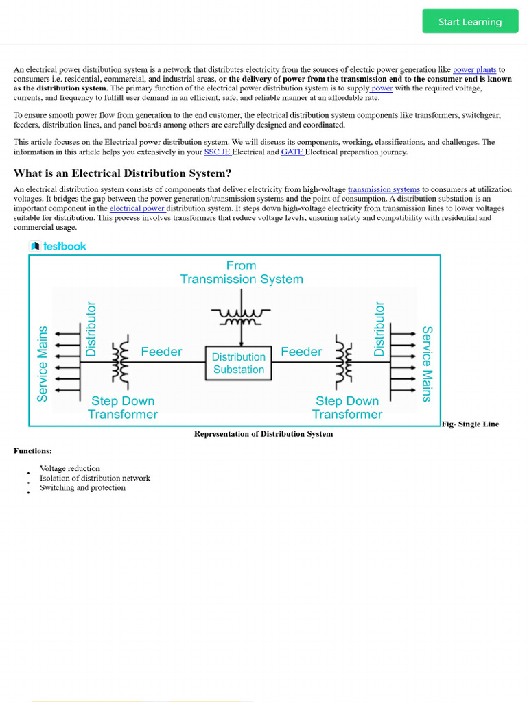 Electrical Power Distribution System - Know It's Components ...
