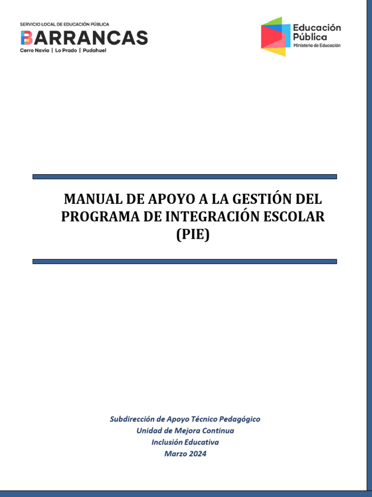Manual Pie 2024 | PDF | Aprendizaje | Evaluación