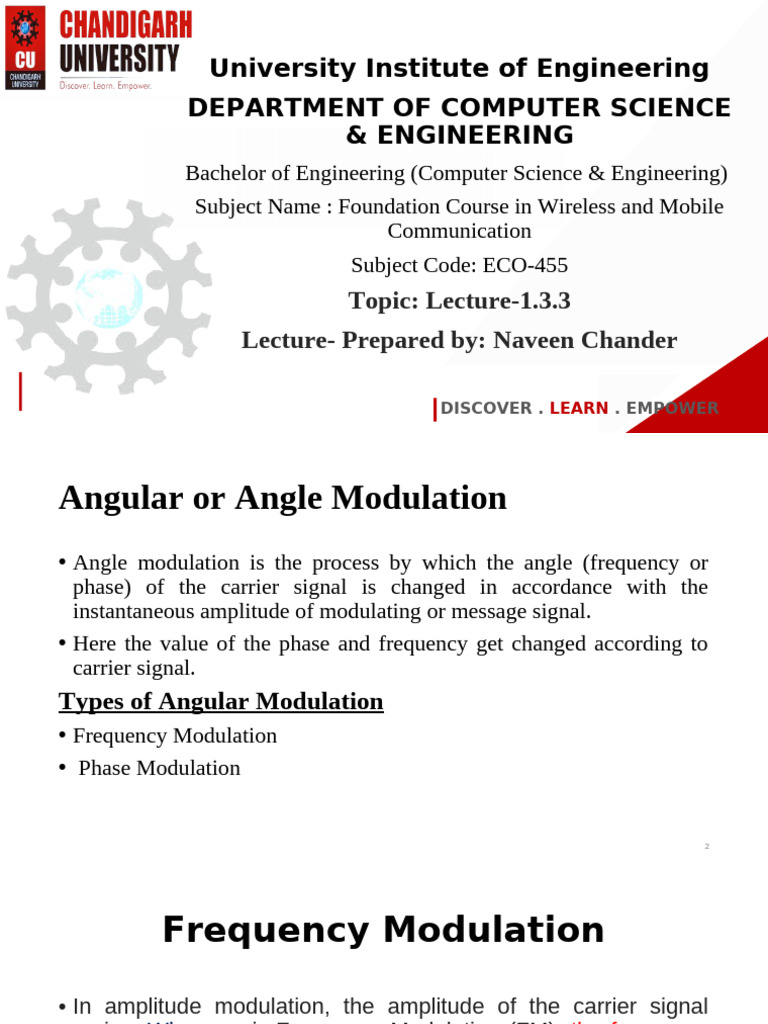 Frequency Modulation (FM) and Phase Modulation (PM) | PDF | Frequency Modulation | Modulation