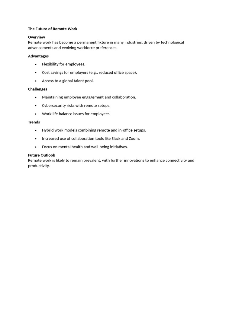 The Future of Remote Work | PDF
