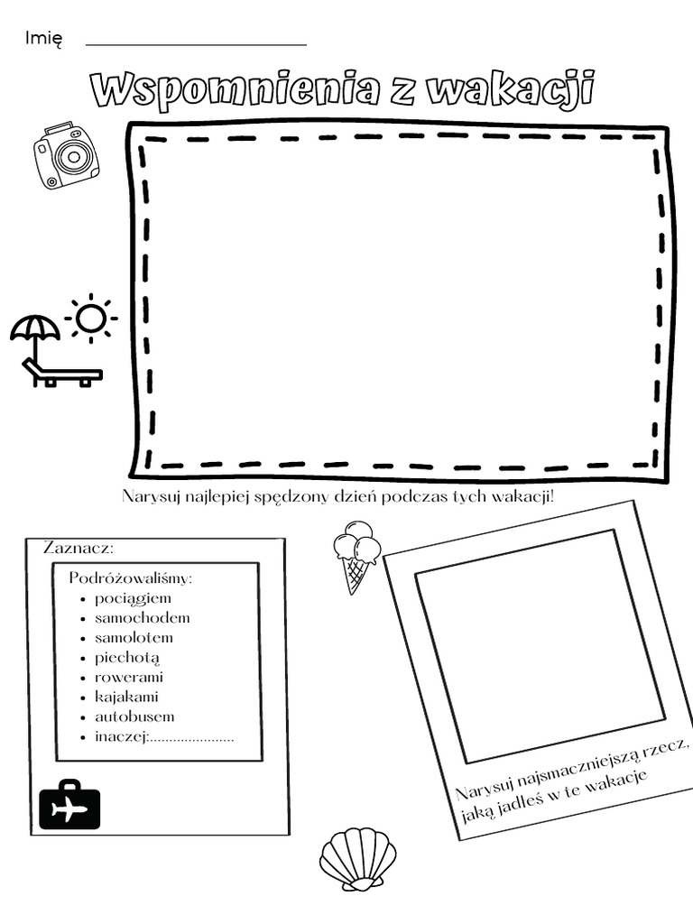 Karta Pracy Wakacyjne Wspomnienia | PDF