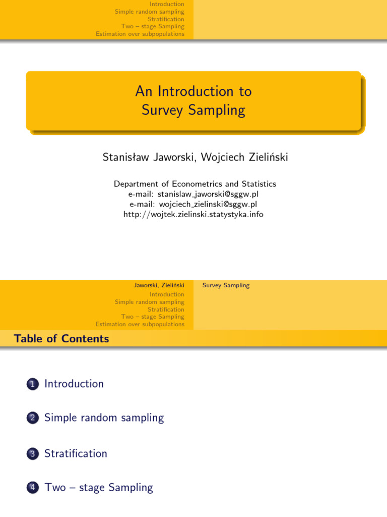 Survey Lecture | PDF | Stratified Sampling | Sampling (Statistics)