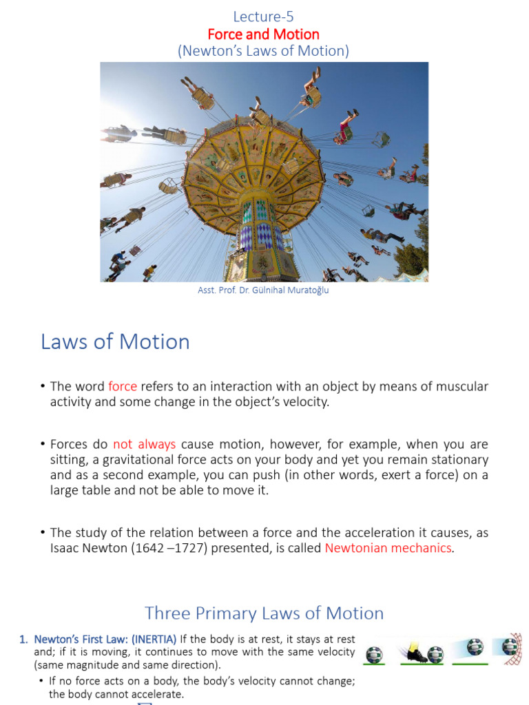 Uu Phys101 Lecture 5 Force and Motion 1 2 | PDF | Force | Friction