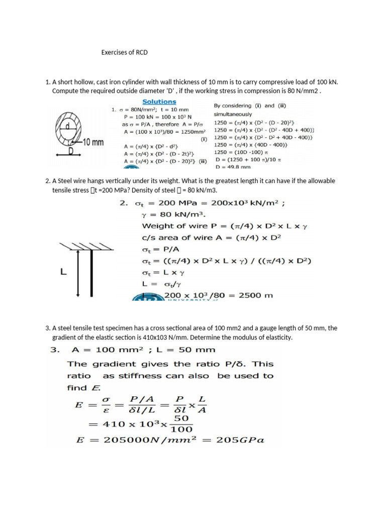 Exercises of RCD | PDF