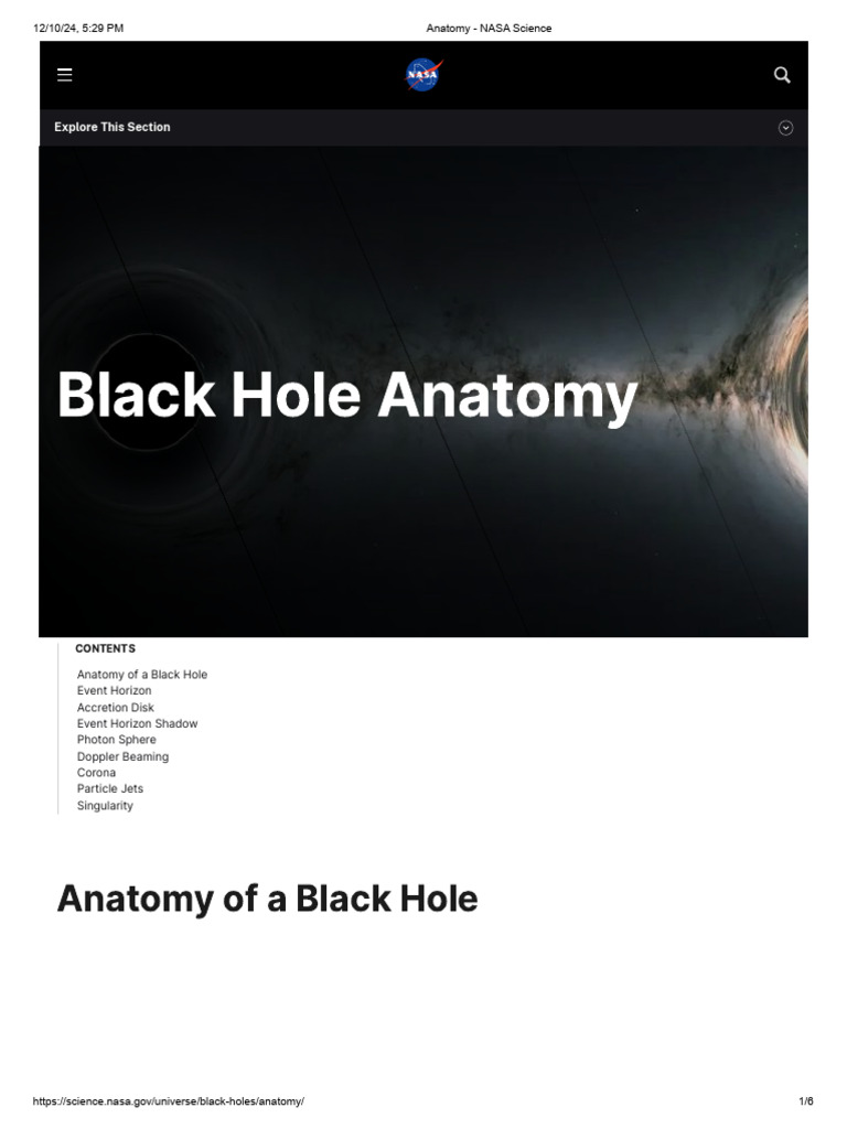 Anatomy - NASA Science | PDF | Black Hole | Event Horizon