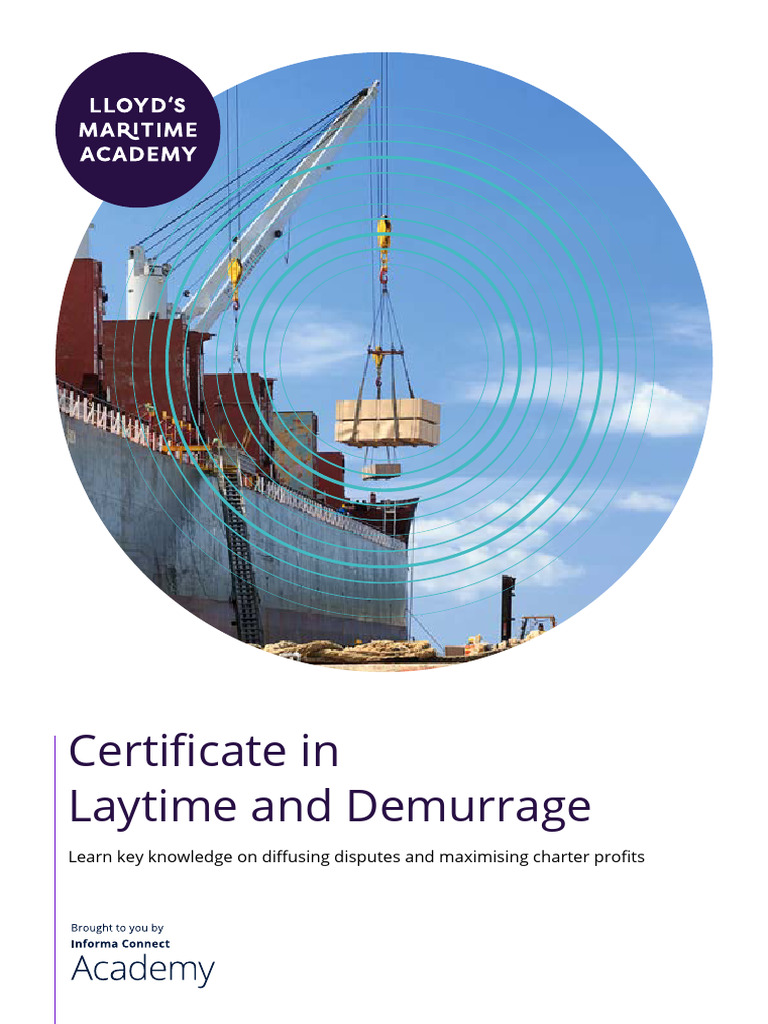 LMA Certificate Course in Laytime and Demurrage 2024 | PDF | Shipping