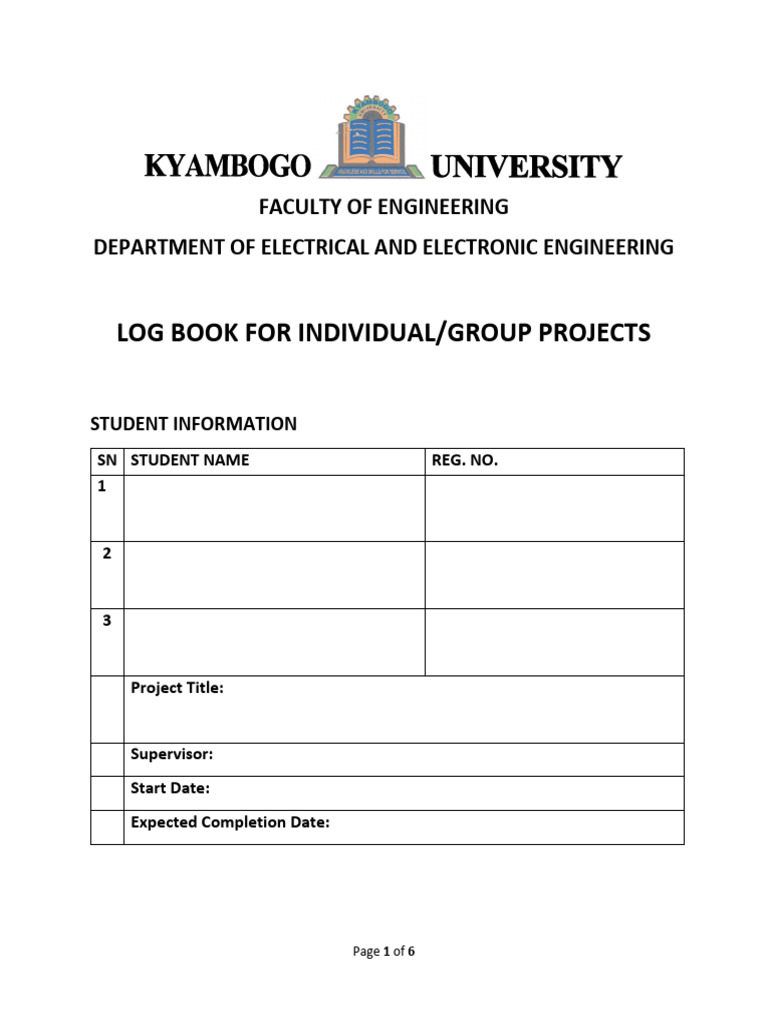 Project Log Book | PDF