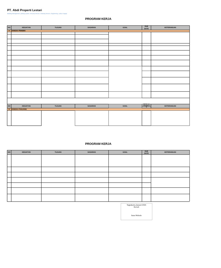 Program Kerja | PDF