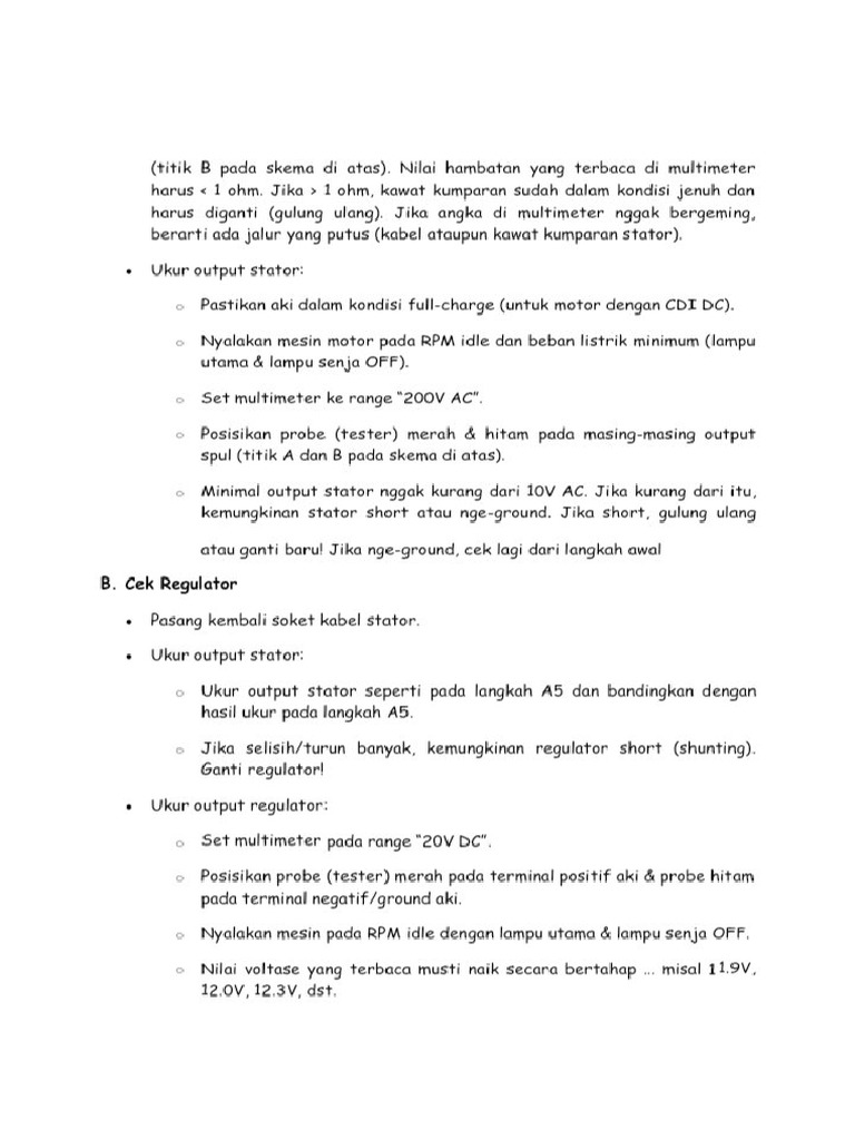 Sistem Kelistrikan Sepeda Motor | PDF
