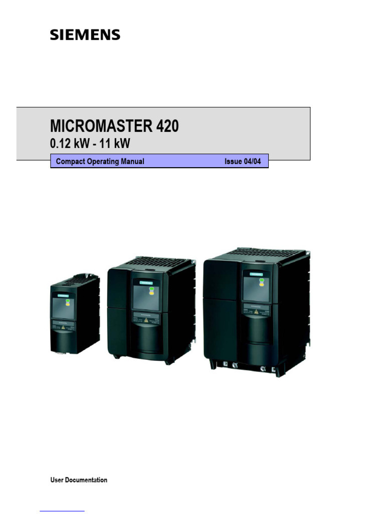 Micromaster 420 | PDF | Power Supply | Power Inverter