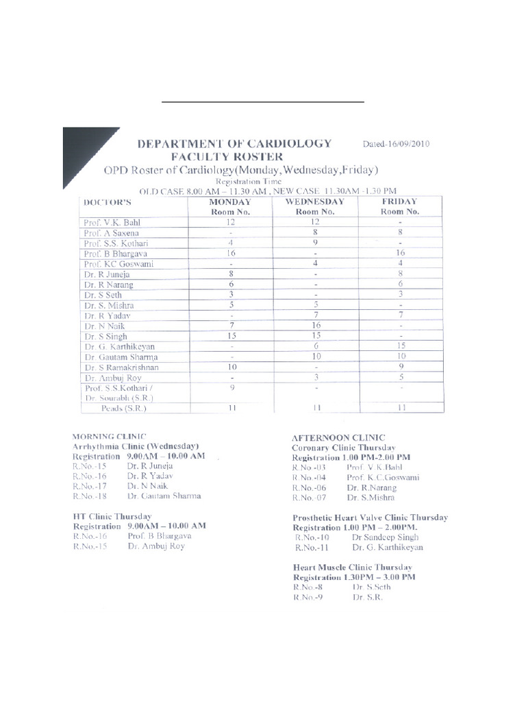 AIIMS OPD Schedule Overview | PDF | Medical Specialties | Clinical Medicine