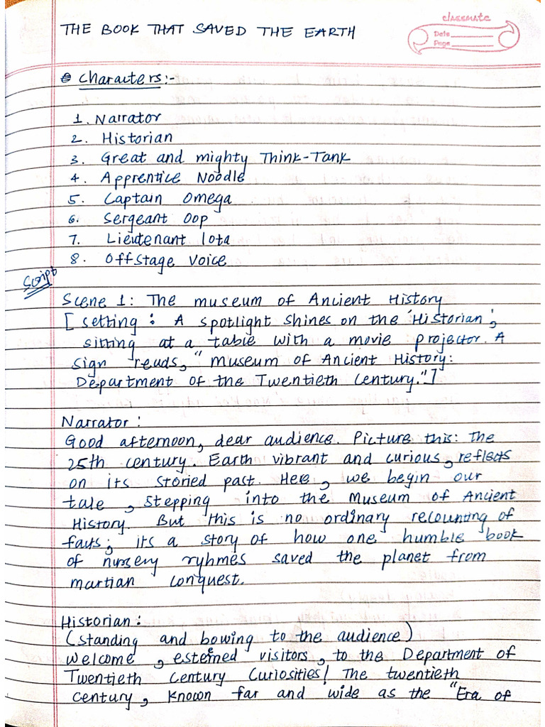 The Book that saved the Earth (Script) | PDF