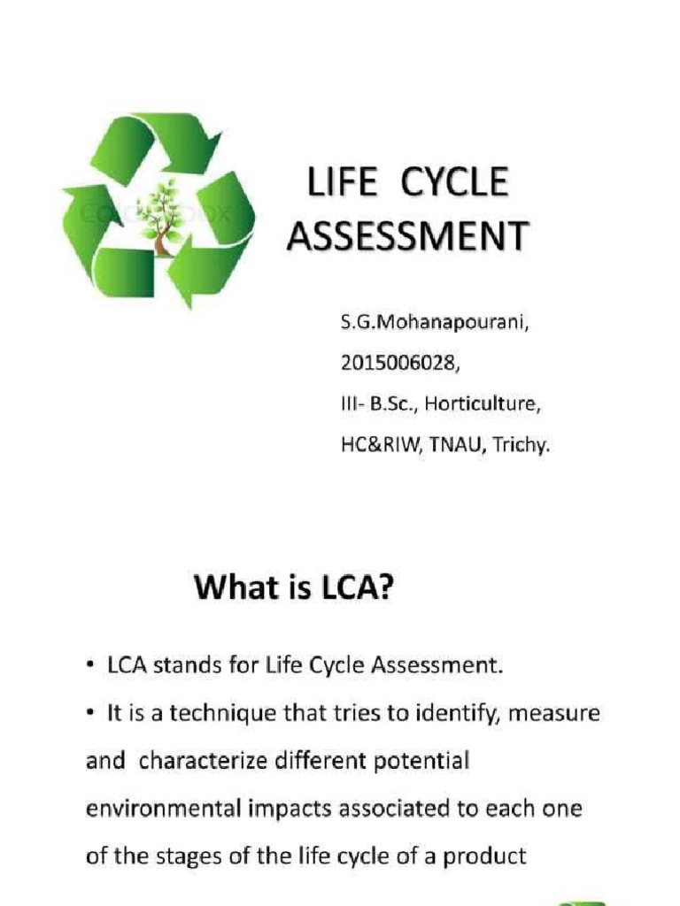 Life Cycle Assessment | PDF