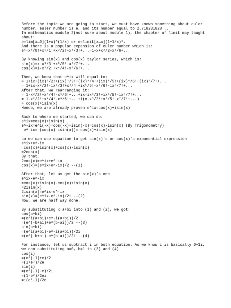 Sin - Cos A+bi | PDF