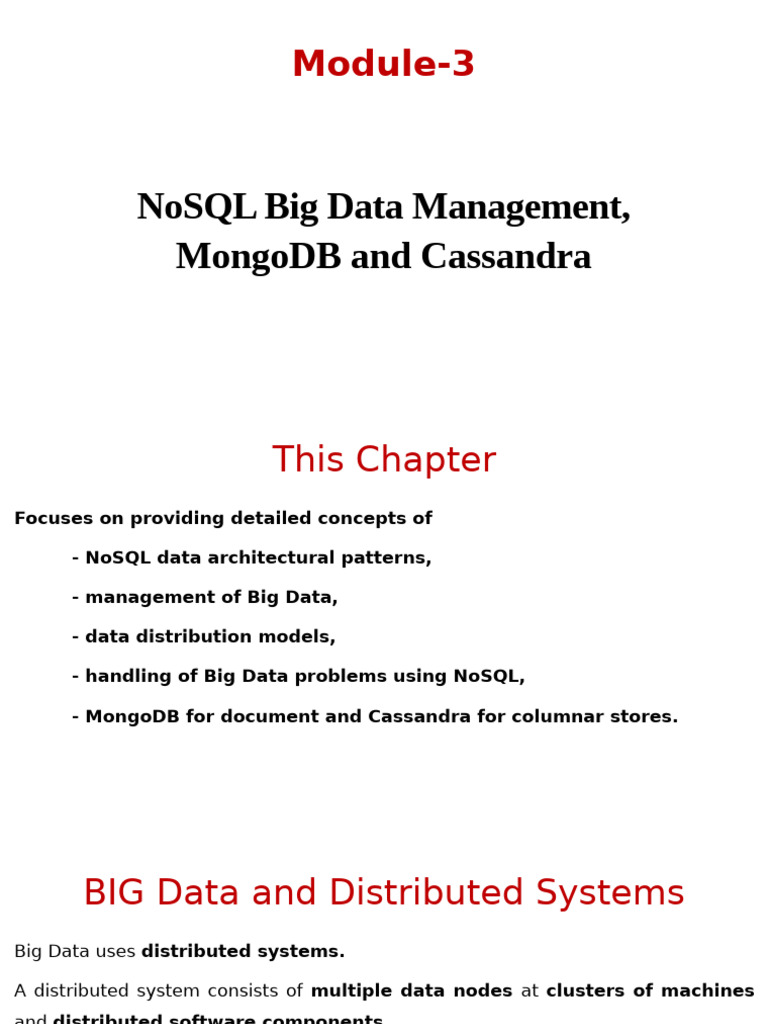 NoSQL Big Data: MongoDB & Cassandra | PDF | No Sql | Relational Database