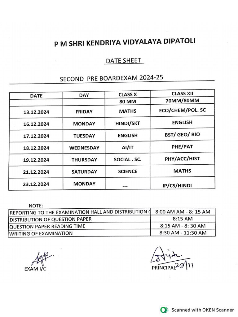 2nd Pre-Board Date Sheet 2024 | PDF