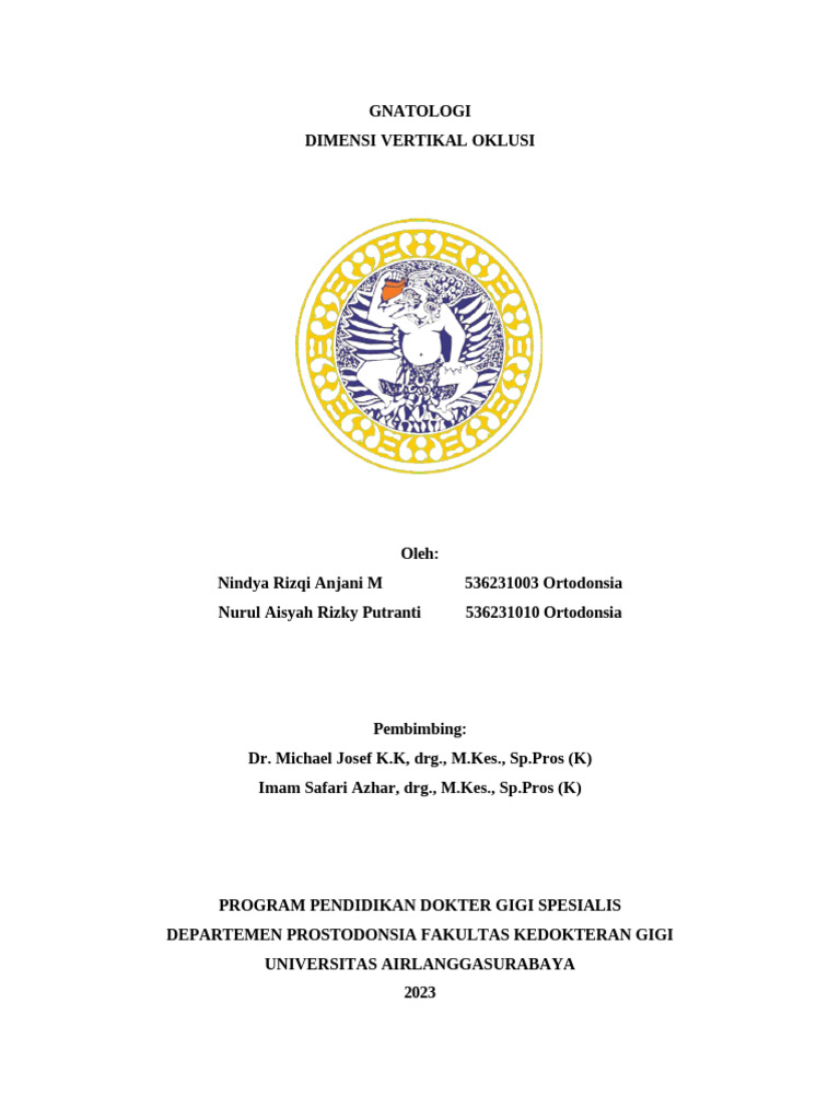 Dimensi Vertikal Oklusi dalam Ortodonsia | PDF