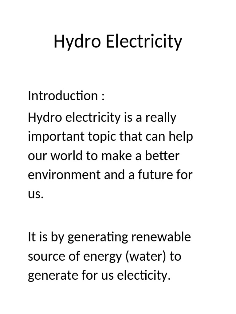Hydro Electricity | PDF
