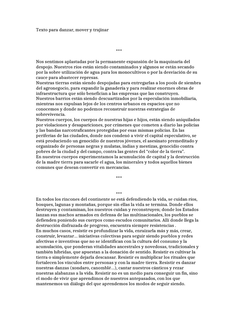 Texto para Danzar | PDF