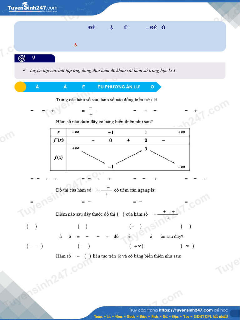 De Thi BTVN de On Tap Giua Hoc Ki I de So 1 1725872465 | PDF