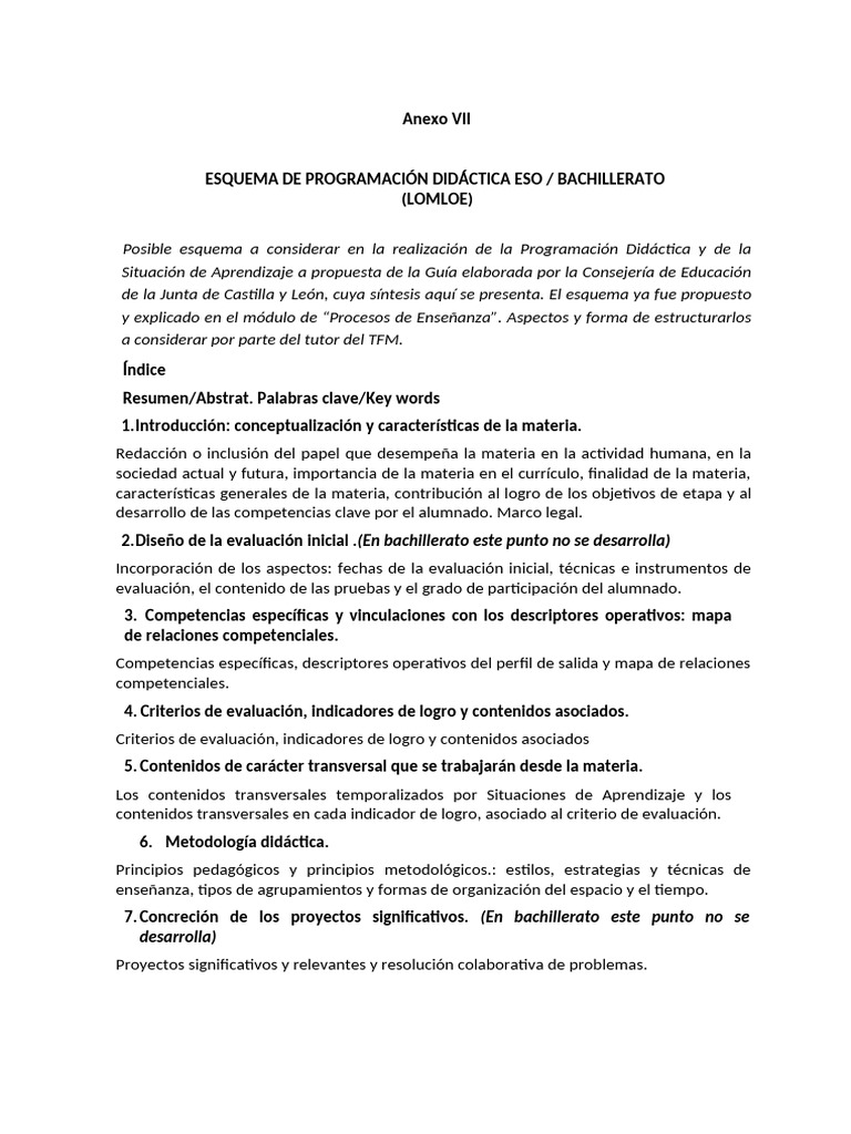 Esquema PD y Sa Lomloe Eso - Bachillerato 2024-25 | PDF | Evaluación | Plan de estudios