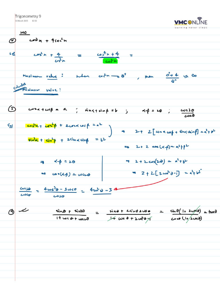 Math Trignometry 9 | PDF