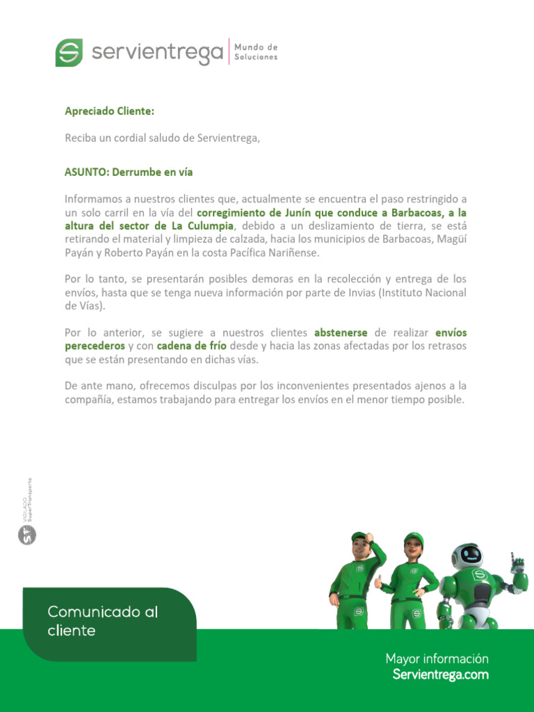 Paso Restringido A Un Carril, Por Derrumbe | PDF