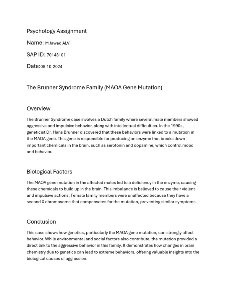 Psychology Assignment(1) | PDF