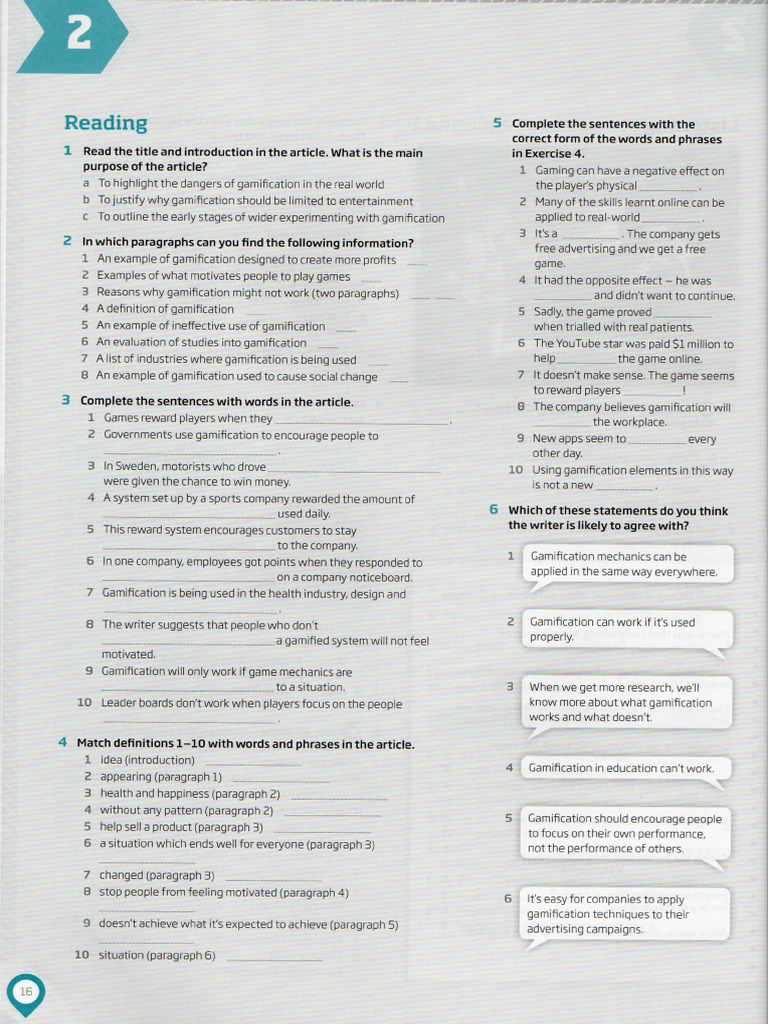 WB U 2 Reading | PDF