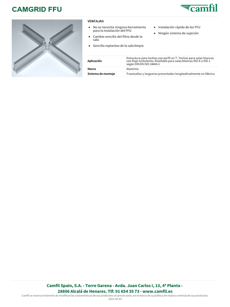 Data Sheet - Spain (Es) - CamGrid FFU | PDF