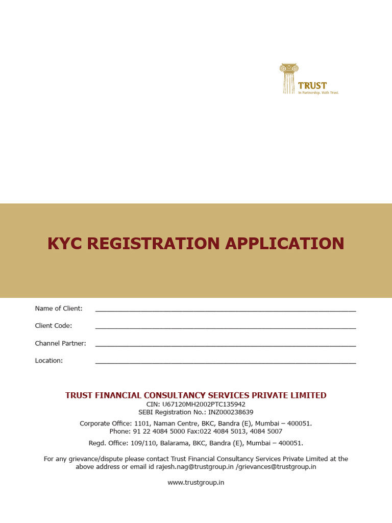 KYC Registration with TFCS | PDF | Business | Private Law