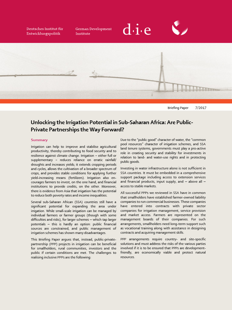 Briefing Paper On Irrigation | PDF | Public–Private Partnership ...