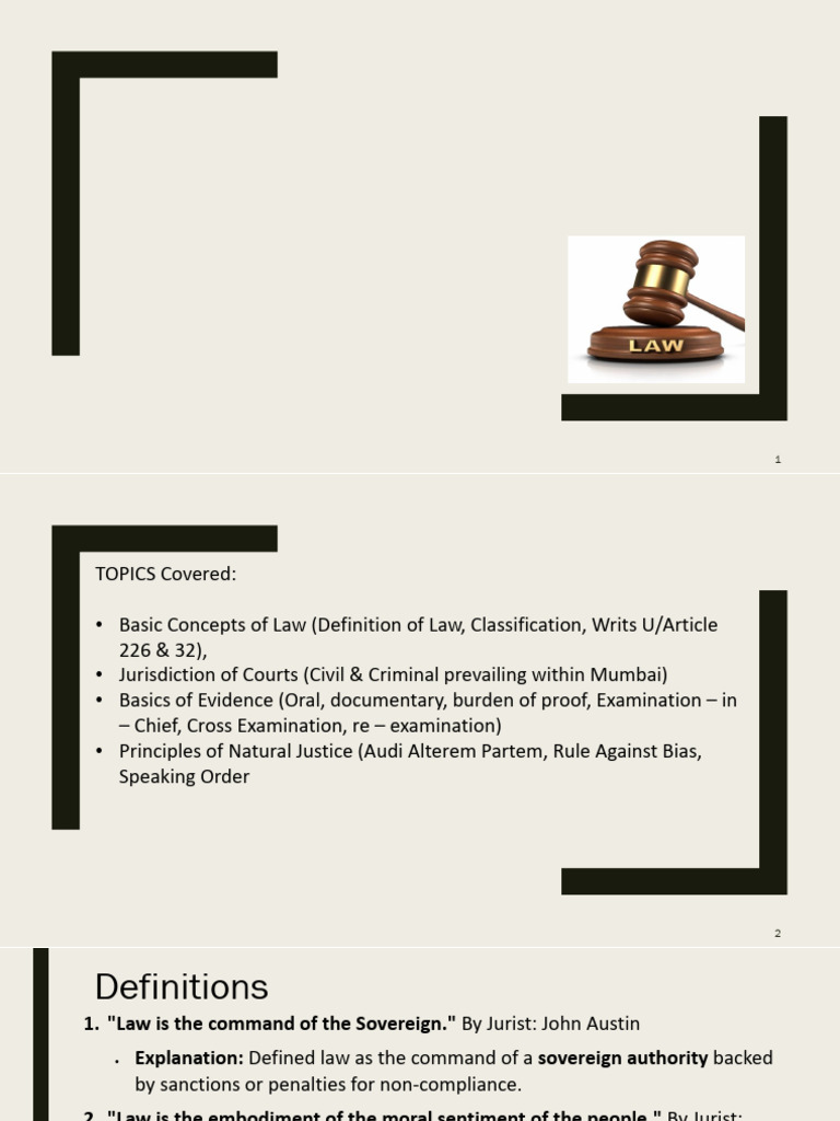 Basic Concepts of Law | PDF | Witness | Burden Of Proof (Law)