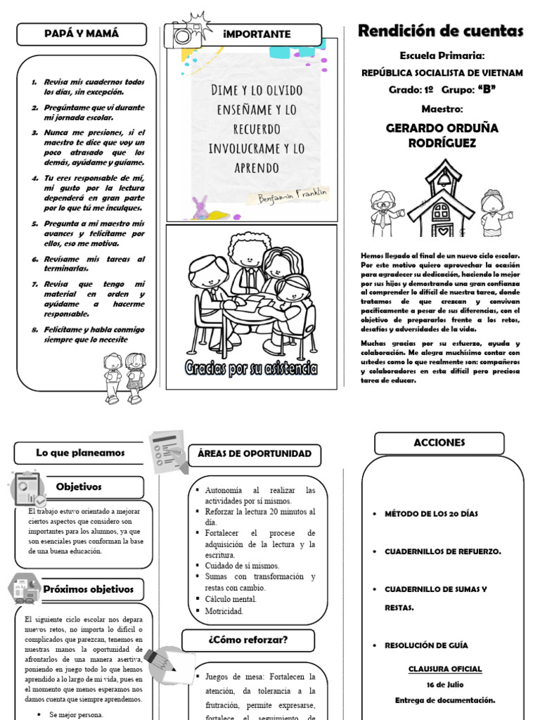 Triptico - Rendición de Cuentas 2 | PDF