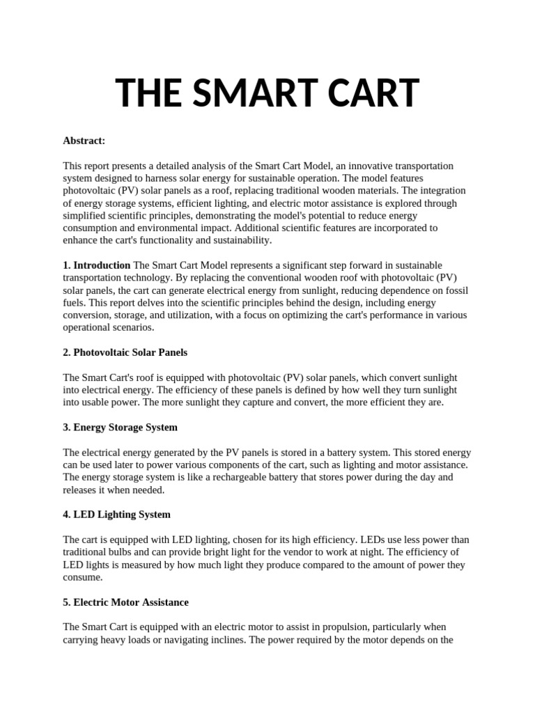 THE SMART CART | PDF | Photovoltaics | Solar Power