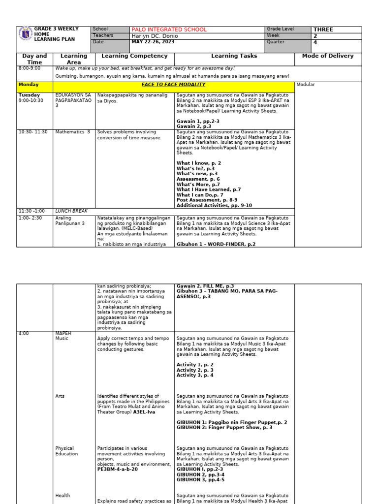 WHLP-Grade-3-Q4-Week-2 | PDF