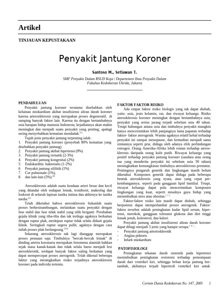 Penyakit Jantung Koroner - CDK Kalbe 2 | PDF