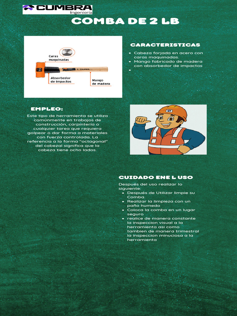 Afiche Informativo de Herramientas Mauales Cumbra Ing. | PDF | Herramientas