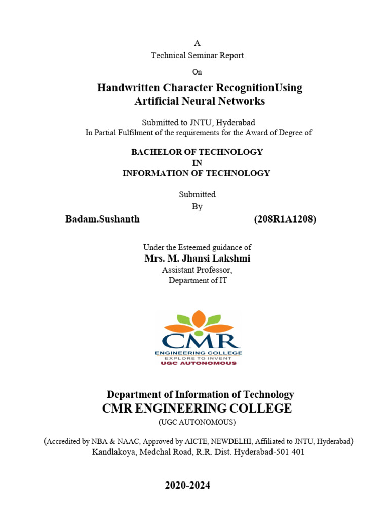 PROJECT_REPORT | PDF | Optical Character Recognition | Machine Learning