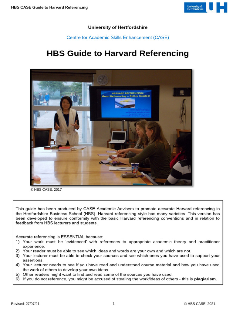 Harvard Referencing Guide for HBS | PDF | Publishing | Written ...