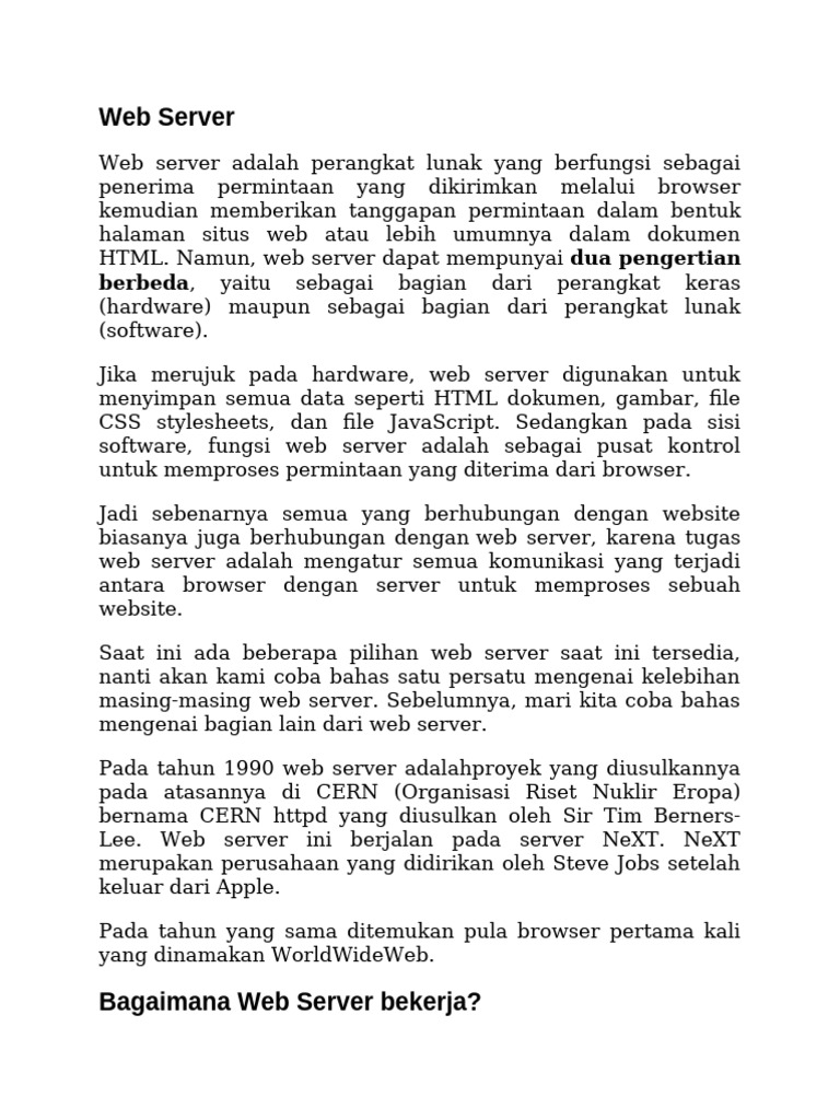 Pengertian Web Server | PDF