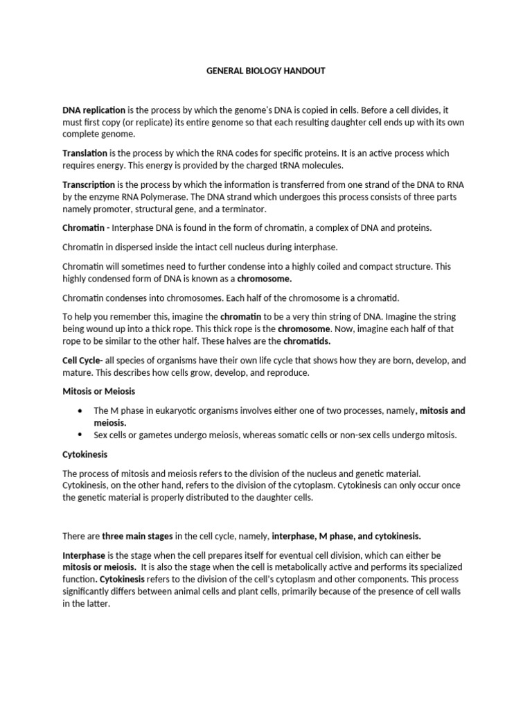 GEN.BIO | PDF | Mitosis | Chromatin
