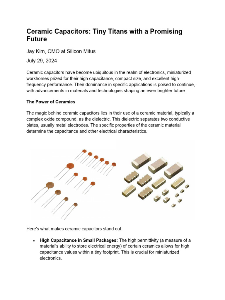 Ceramic Capacitors Tiny Titans With A Promising | PDF | Capacitor ...