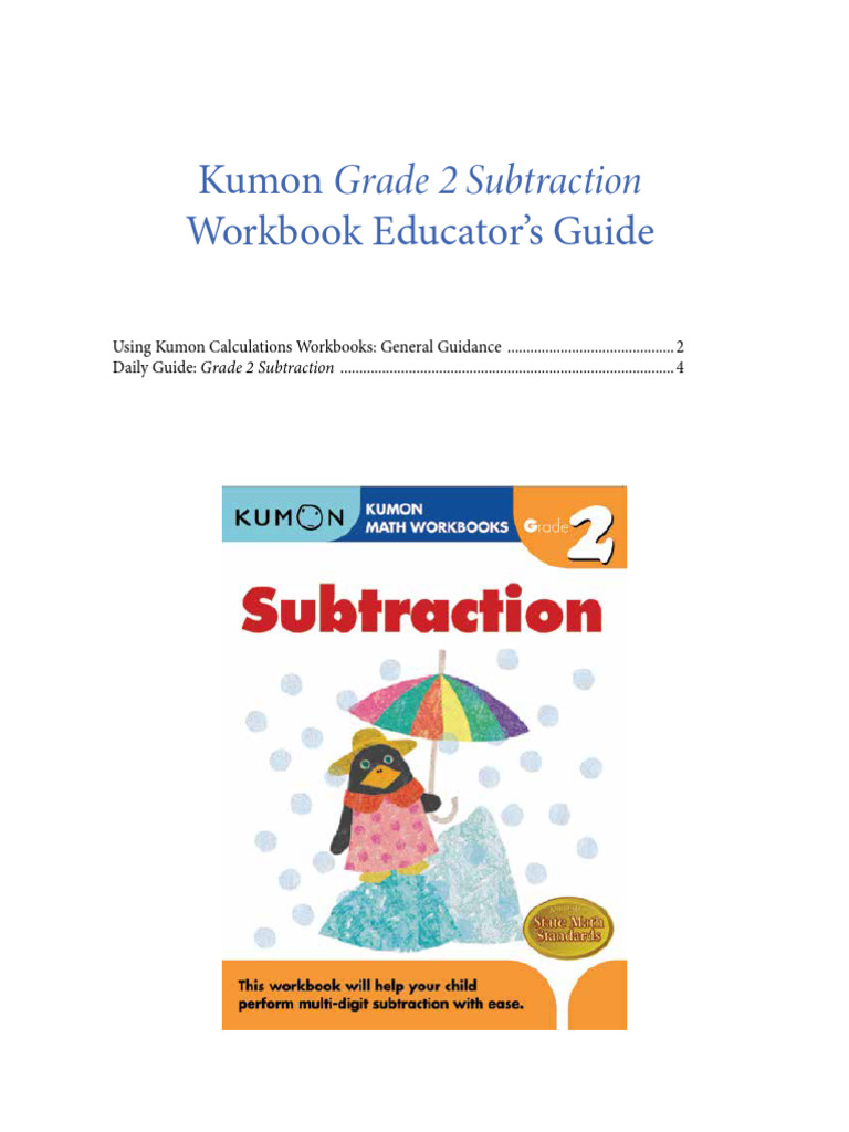 SubtractionGuide | PDF | Subtraction | Learning