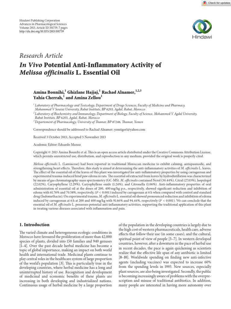 Advances in Pharmacological and Pharmaceutical Sciences - 2013 - Bounihi - in Vivo Potential ...