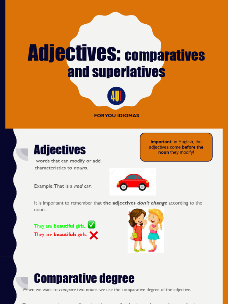 Adjectives - Comparatives and Superlatives | PDF | Adjective | Semantic Units