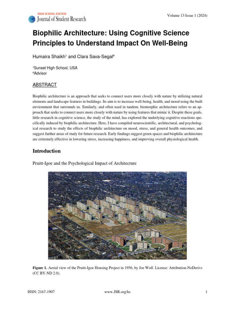 Biophilic Architecture Using Cognitive Science Principles To Understand ...