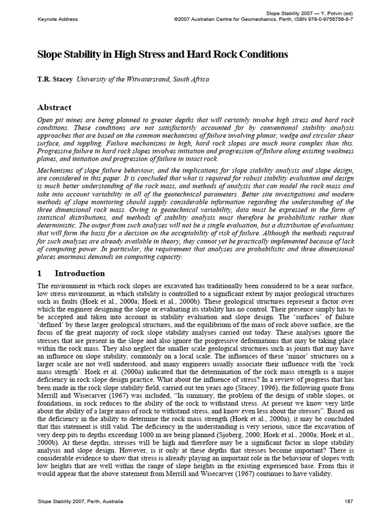 Stacey | PDF | Strength Of Materials | Geotechnical Engineering