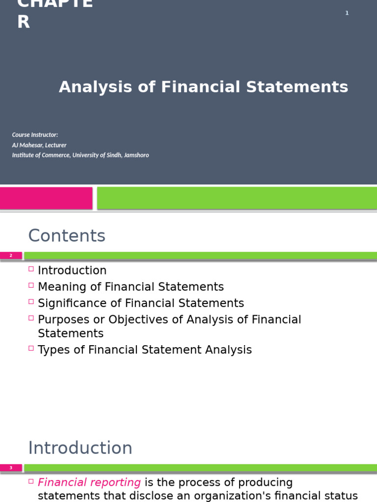 CH 1 Introduction To FSA-1 | PDF | Financial Statement | Balance Sheet